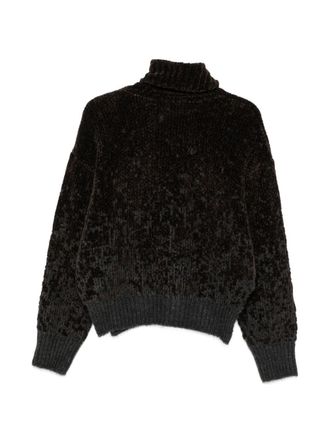 Alysi Chenille Turtleneck Sweater - Black