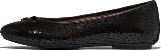 FitFlop DELICATO Damen Ballerinas mit Pailletten, Schwarz, 38 EU, Schwarz, 5 UK Narrow