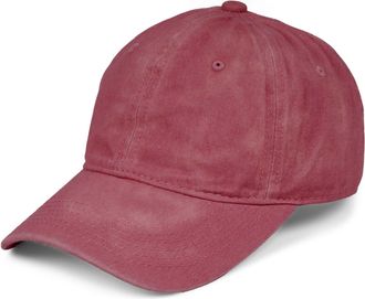 styleBREAKER Unisex Baseball Cap Vintage Look verstellbar 6-Panel Cappy in Washed Optik mit gebogenem Schirm Baumwolle Retro Cap Damen und Herren, Farbe:Weinrot