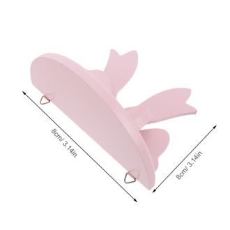 BESPORTBLE Healeved Schwebendes Wandregal aus Rosa Holz mit Schleifenmotiv Bohrfreie Montage Halbrund Dekoratives Regal f&uuml;r Kinderzimmer und Schlafzimmer