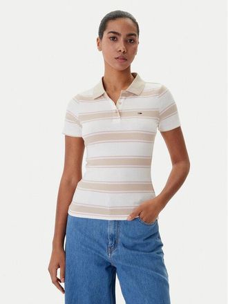 Tommy Jeans Poloshirt DW0DW22327 Beige Slim Fit