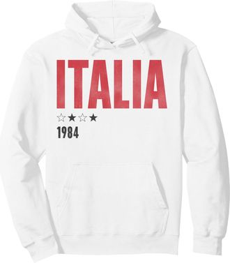 Trendy Apparel Italia 1984 Four Star Bold Red Lettering Pullover Hoodie
