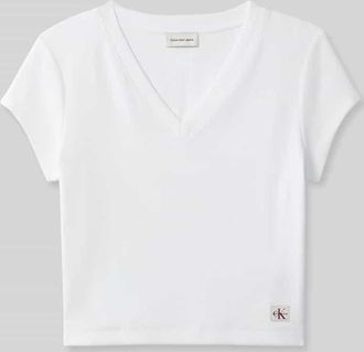 Calvin Klein Jeans Slim Fit T-Shirt aus Baumwoll-Mix