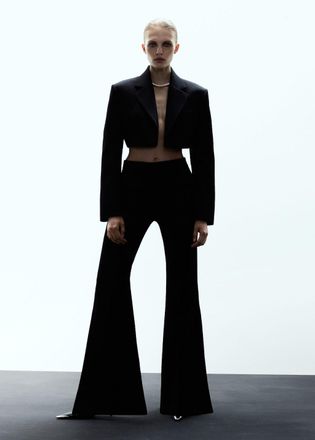 Mango Anzughose aus Wolle schwarz - Damen - 38 - MANGO