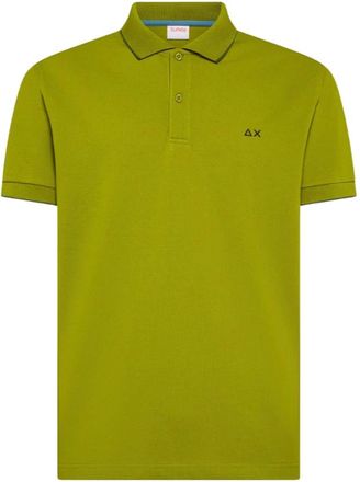 Sun 68 Homme, Tops, Vert, Taille: M Polo Small Stripe on Collar