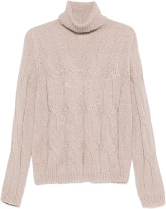 Liu Jo pull en maille torsadée à col roulé - Tons neutres