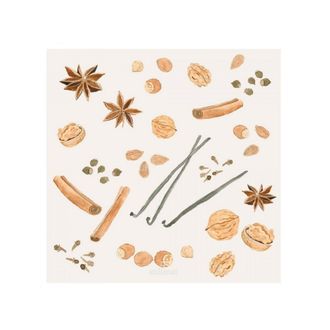 Ib Laursen Serviette Weihnachtsgew&uuml;rze 20 Stck B: 33 L: 33