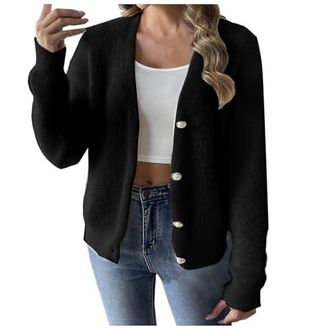 Generic Cardigan &agrave; quatre boutons pour femme - Automne et hiver, Noir, XL
