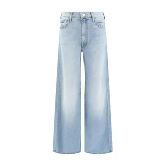 Mother Femme, Jeans, Bleu, Taille: W27 Jean Taille Haute et Large avec Passants