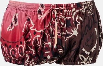 The Attico Short ballon imprim&eacute; en soie