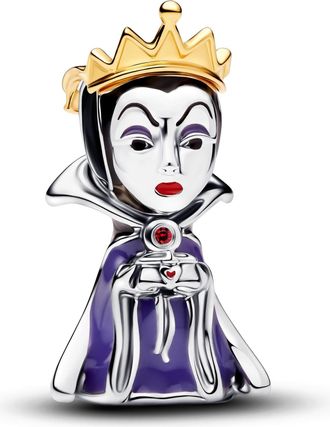 Pandora Moments Disney Villains B&ouml;se K&ouml;nigin Charm aus Sterling-Silber mit 14K vergoldeter Metalllegierung und gez&uuml;chtetem Kristall, Kompatibel Moments, 76438