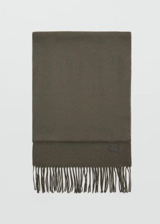 Mango &Eacute;charpe unie &agrave; franges kaki - Homme - Taille unique - MANGO MAN