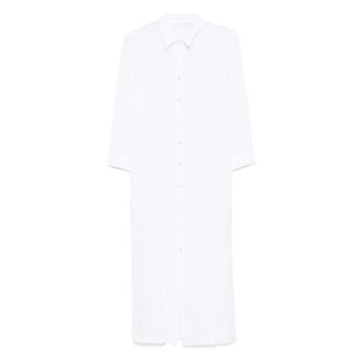 120% Lino Wei&szlig;e Leinenhemdkleid mit Kn&ouml;pfen - - Dresses - Damen - Wei&szlig; - S