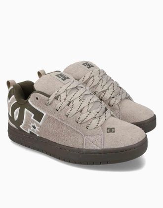DC Court Graffik - Baskets en cuir - Taupe/olive-Jaune