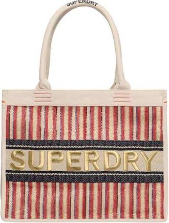 Superdry Sac fourre-tout de luxe pour femme avec broderie, rouge &eacute;cru, Taille unique