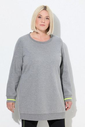 Ulla Popken Sweatshirt Long-Sweater Schriftdruck Rundhals Langarm