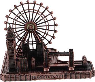 Pretyzoom Metallbrückenskulptur Für Schreibtisch Legierungshandwerk Brückenfigur Metallbaumodell Tischdeko Pariser Dekor Brückenornament Skulptur Der Tower Brid