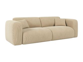 Vente-Unique Sofa mit Schlaffunktion 4-Sitzer - Cordvelours, feine Rippung - Beige - POGNI von Maison C&eacute;phy