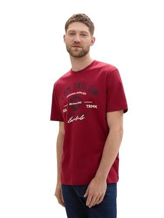 Tom Tailor Tom Tailor T-Shirt pour Homme, 35930 - Rouge Profond, S