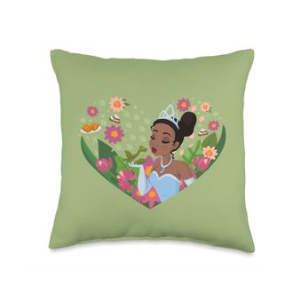 Disney Prinzessin Tiana Kiss Herz Dekokissen, 40,6 x 40,6 cm, mehrfarbig