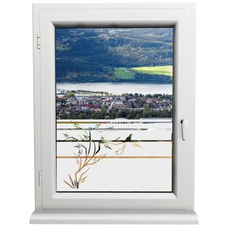 Indigos UG Glasdekorfolie - Langschw&auml;nziger Witwenvogel - Sonnenschutz H50Line - Sichtschutzfolie - Fensterfolie - f&uuml;r die K&uuml;che, Bad ans Fenster, Sichtschutz - 