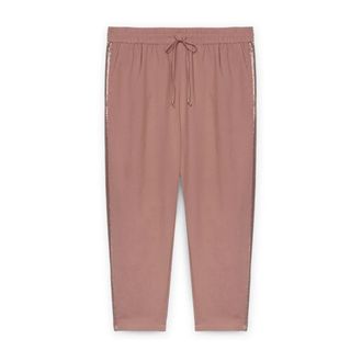 Fiorella Rubino Femme, Pantalons, Rose, Taille: 44 FR Pantalon à Bordures Brodés