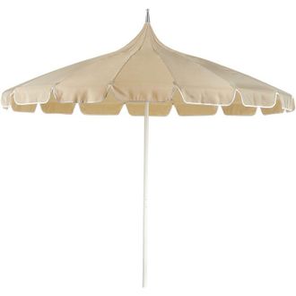 Beliani Beliani - Parasol de Jardin 245 cm en Aluminium Tissu Polyester Beige Minoa