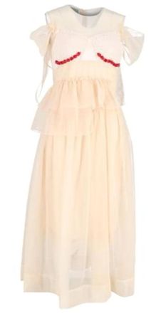 Simone Rocha Beige Mesh Midi Dress Size S
