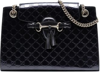 Gucci Hobo Bags - Large Guccissima Patent Emily Shoulder Bag - Gr. unisize - in Orange - f&uuml;r Damen