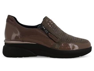 Melluso Baskets pour Femmes en Cuir Verni Marron et Daim k55441z 39