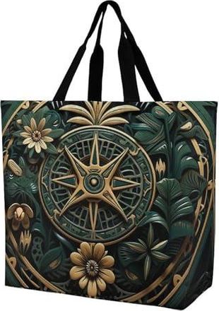 Generic Motif Vert Sac Courses Imperm&eacute;able Sacs De Courses D&eacute;contract&eacute; Sac Cabas Pour Travail Universit&eacute; Shopping