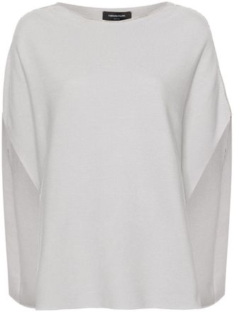 Fabiana Filippi pull sans manches bordé de perles - Gris