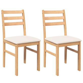 vidaXL Sedie Da Pranzo Con Cuscini 2 Pz In Legno Massello Di Hevea - Vidaxl