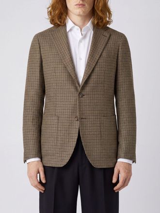 Tagliatore Blazer droit en laine m&eacute;lang&eacute;e &agrave; motif pied-de-poule