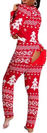 ORANDESIGNE Pyjama Une pi&egrave;ce pour Femmes &agrave; Manches Longues Sexy Combinaison Fonctionnelle &agrave; Rabat boutonn&eacute;, Pyjama boutonn&eacute; pour Adultes Barboteuses v&ecirc;tements de 