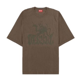 Diesel Grafikdruck T-Shirt - - Tops - Herren - Braun - XL