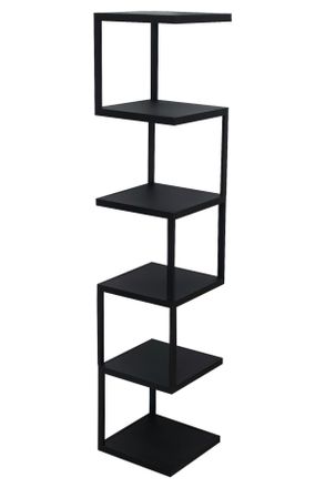 CARRYHOME Regal, Schwarz, Metall, 6 F&auml;cher, 25x119x25 cm, stehend, in verschiedenen Gr&ouml;&szlig;en erh&auml;ltlich, Wohnzimmer, Regale, B&uuml;cherregale