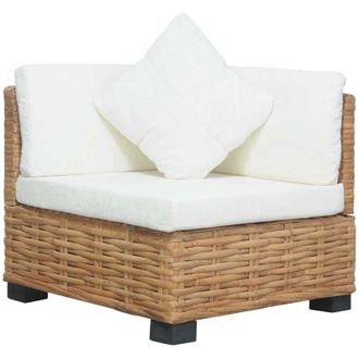 vidaXL Ecksofa mit Kissen Nat&uuml;rliches Rattan Vidaxl