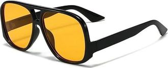 Generic Lunettes De Soleil &Agrave; Monture Large For Hommes Et Femmes, Id&eacute;ales For Les Trajets Domicile-travail, Vacances Le Sport(Yellow)