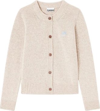 Ganni Femme, Pulls, Beige, Taille: 40 FR Wool Mix Cardigan