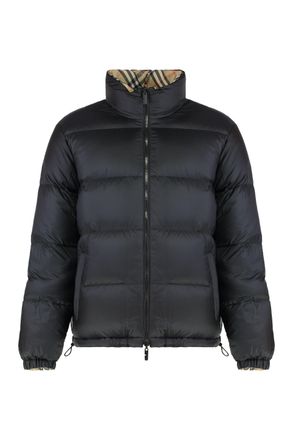 Burberry Mens Reversible Snowdon Check Down Jacket Beige Duck Padded &