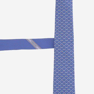 Ferragamo Mens Silk Tie Light Blue Ties & Bow