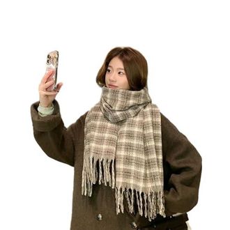 Generic QXDZSW &Eacute;charpe imitation cachemire pour femme - Sensation dhiver - Ch&acirc;le chaud - Mignon et polyvalent - &Eacute;charpe &agrave; carreaux pour femme, Scarf58, 200x65