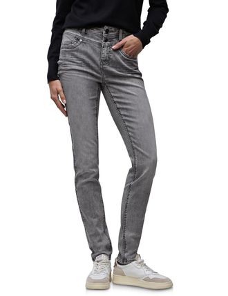 Street One Damen 3716714 Slim Fit Jeans, mid Grey Washed, 29W x 30L