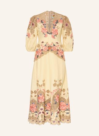 Farm Rio Farm Rio Kleid Mit Leinen Und Lochspitze beige
