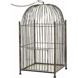 Beliani Beliani - Laterne Gold Vogelkäfig aus Eisen 62 cm Vintage Look Antik Optik Deko Wohnaccessoires