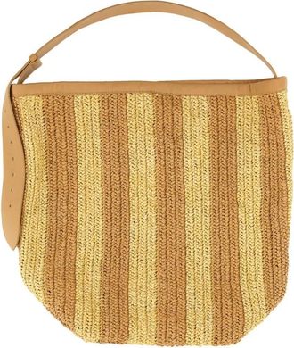 Alysi Crossbody Bags - Textured Straw Bag With Leather Handle - Gr. unisize - in Beige - für Damen