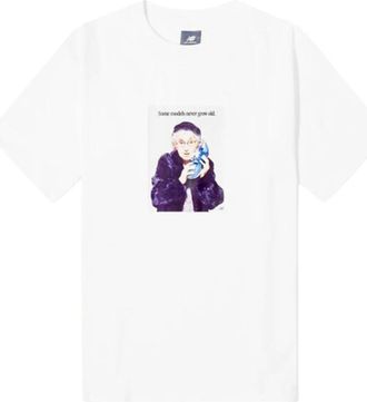 New Balance Homme, Tops, Blanc, Taille: M T-shirt Cotone