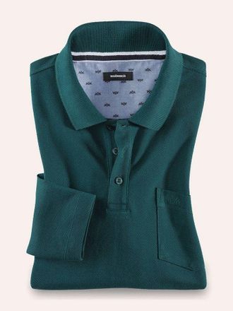 Walbusch Poloshirt Herren Pique Polo Pima Cotton Langarm Baumwolle Pima-Poloshirt, weich & atmungsaktiv, temperierend, pflegeleicht