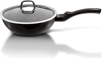 Berlinger Haus Black Silver Collection Deep Frying pan with lid, 24 cm, BH/1853 Black/Silver Stainless Steel 18/8